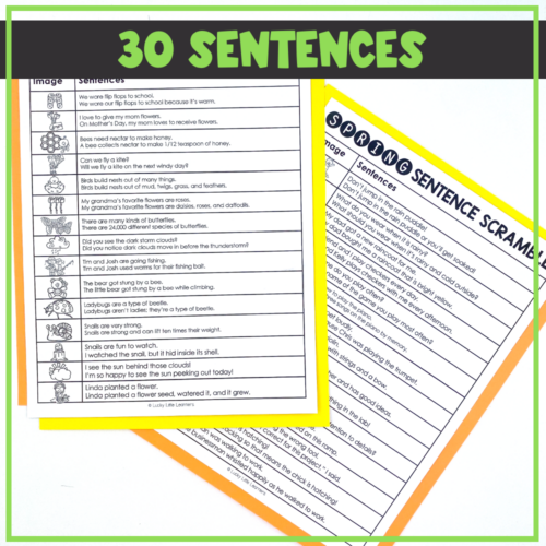 Spring Sentence Scrambles | Sentence Building | Sentence Writing ...