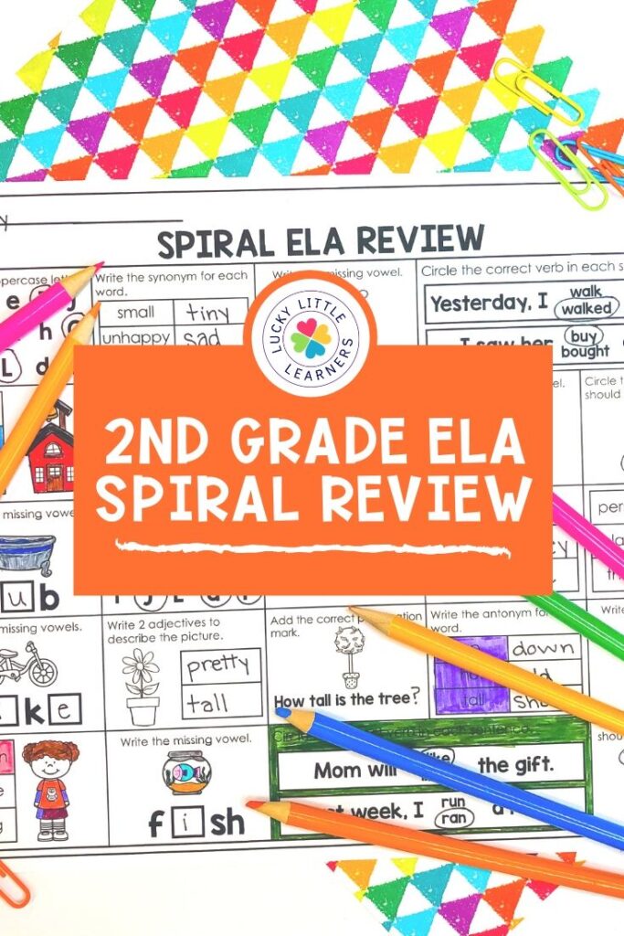 2nd Grade ELA Spiral Review Bundle Lucky Little Learners