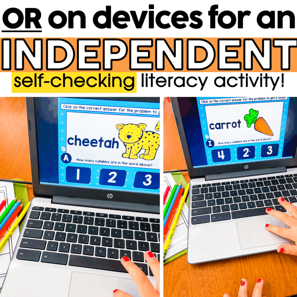 Kindergarten Digital ELA Toothy Task Cards Bundle - Lucky Little Learners
