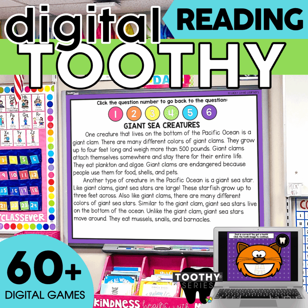 3rd Grade Digital Reading Toothy - Lucky Little Learners