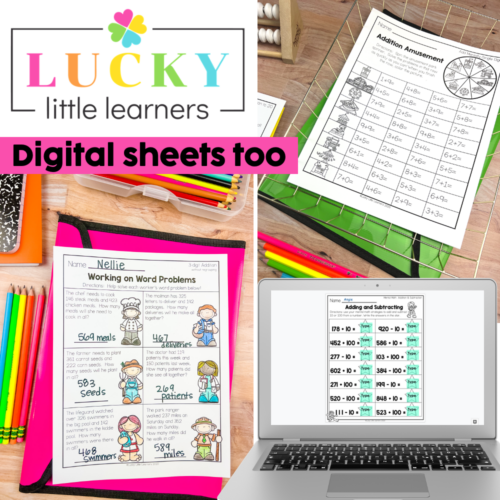 2nd Grade Math Worksheets Bundle | Printable & Digital - Lucky Little ...