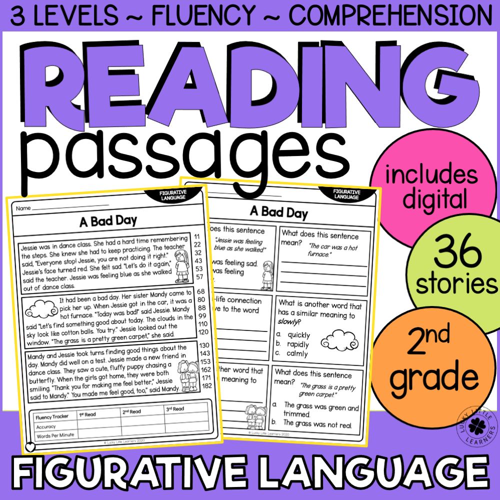 2nd Grade Reading Comprehension Passages Figurative Language Lucky 2nd Grade Reading Comprehension Passages Figurative Language Lucky