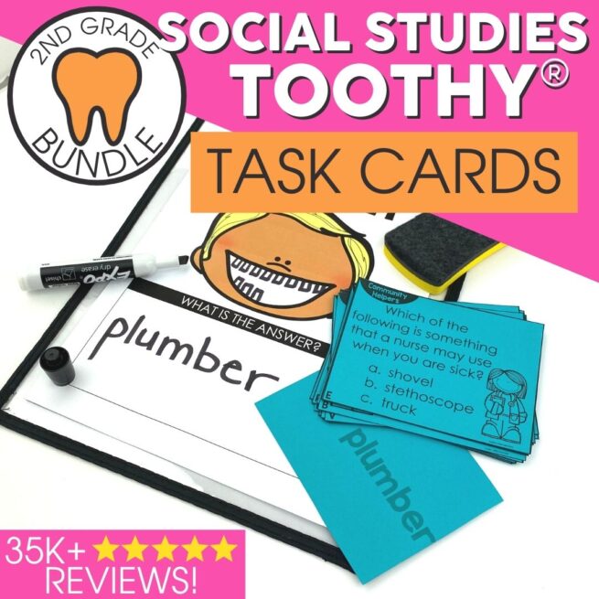 2nd Grade Social Studies Toothy® Bundle | Social Studies Task Cards ...