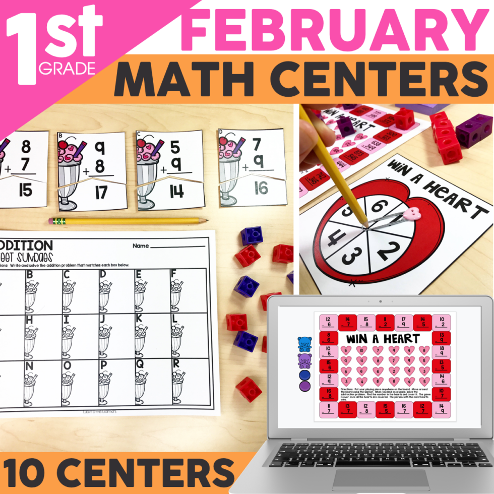 February Math Centers for 2nd Grade - Lucky Little Learners