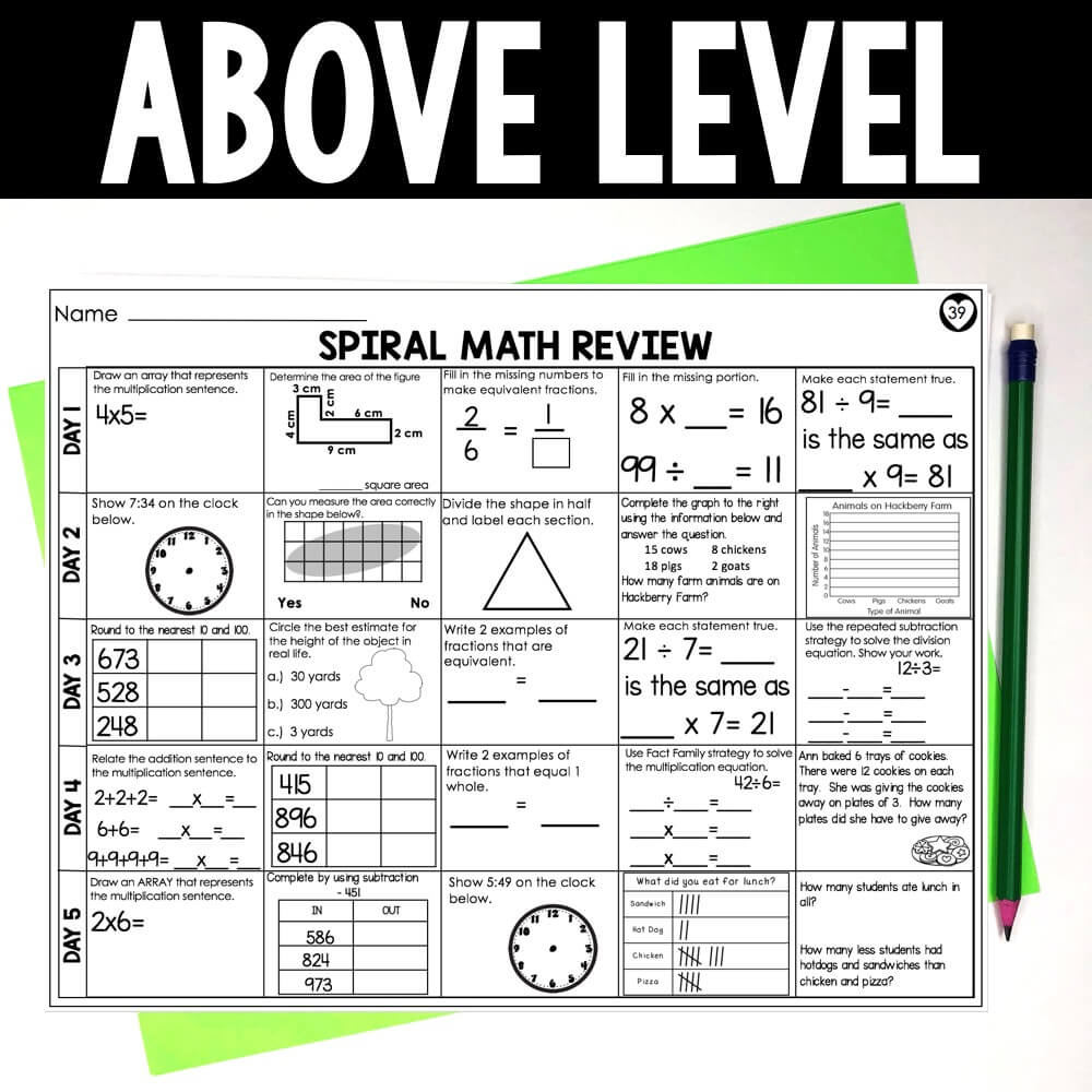 3rd Grade Spiral Math Review 4th Quarter Only Lucky Little Learners 3rd Grade Spiral Math Review 4th Quarter Only Lucky Little Learners