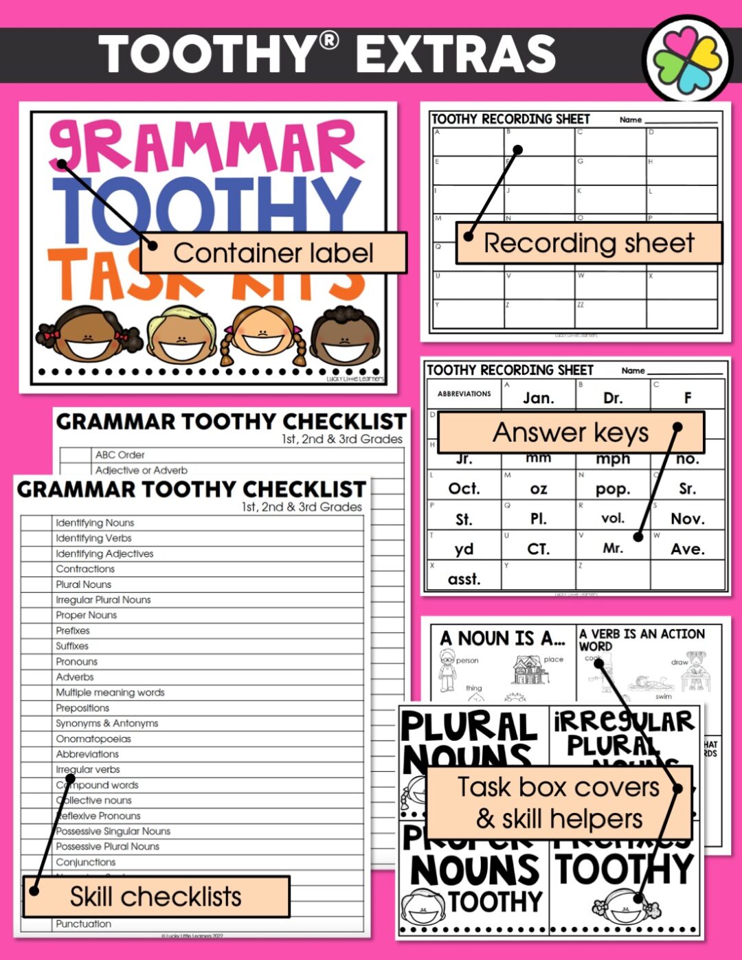 Grammar Toothy® Task Cards Bundle - Lucky Little Learners