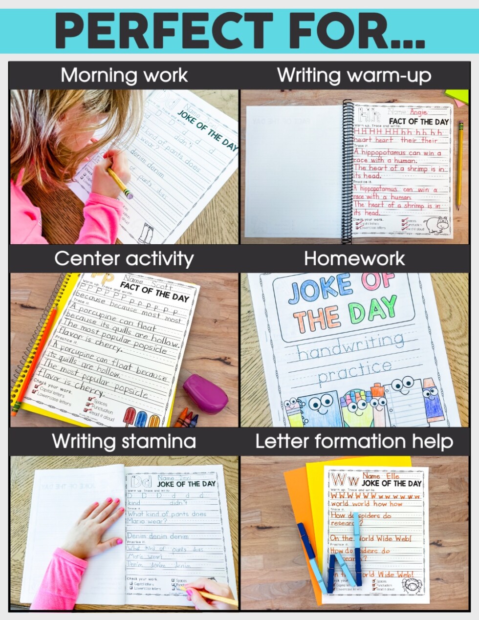 Handwriting Practice - Jokes and Facts - Lucky Little Learners