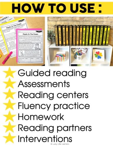 Main Idea & Details - Reading Comprehension Passages - Lucky Little ...