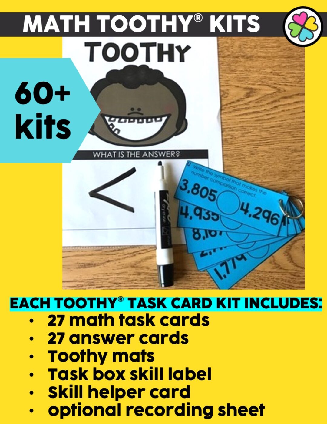 3rd Grade Math Toothy® Task Cards Bundle - Lucky Little Learners