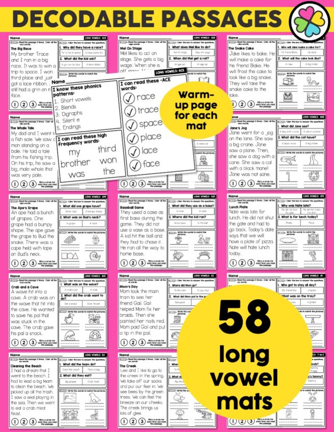 1st Grade Decodable Passages Bundle - Lucky Little Learners