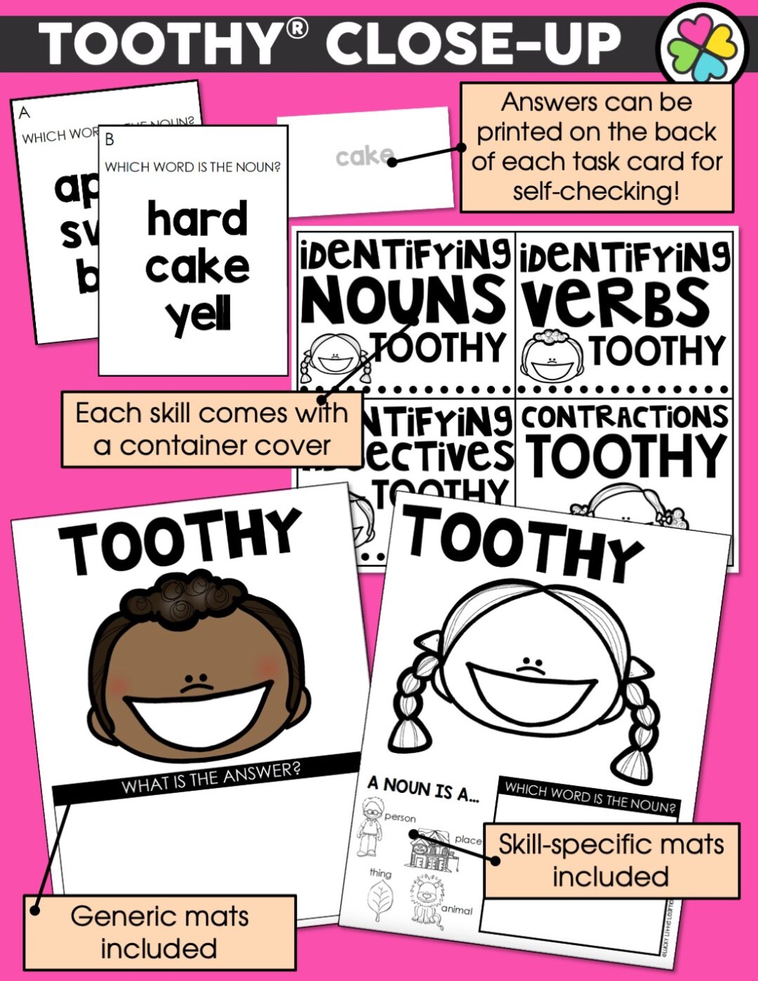 Grammar Toothy® Task Cards Bundle - Lucky Little Learners