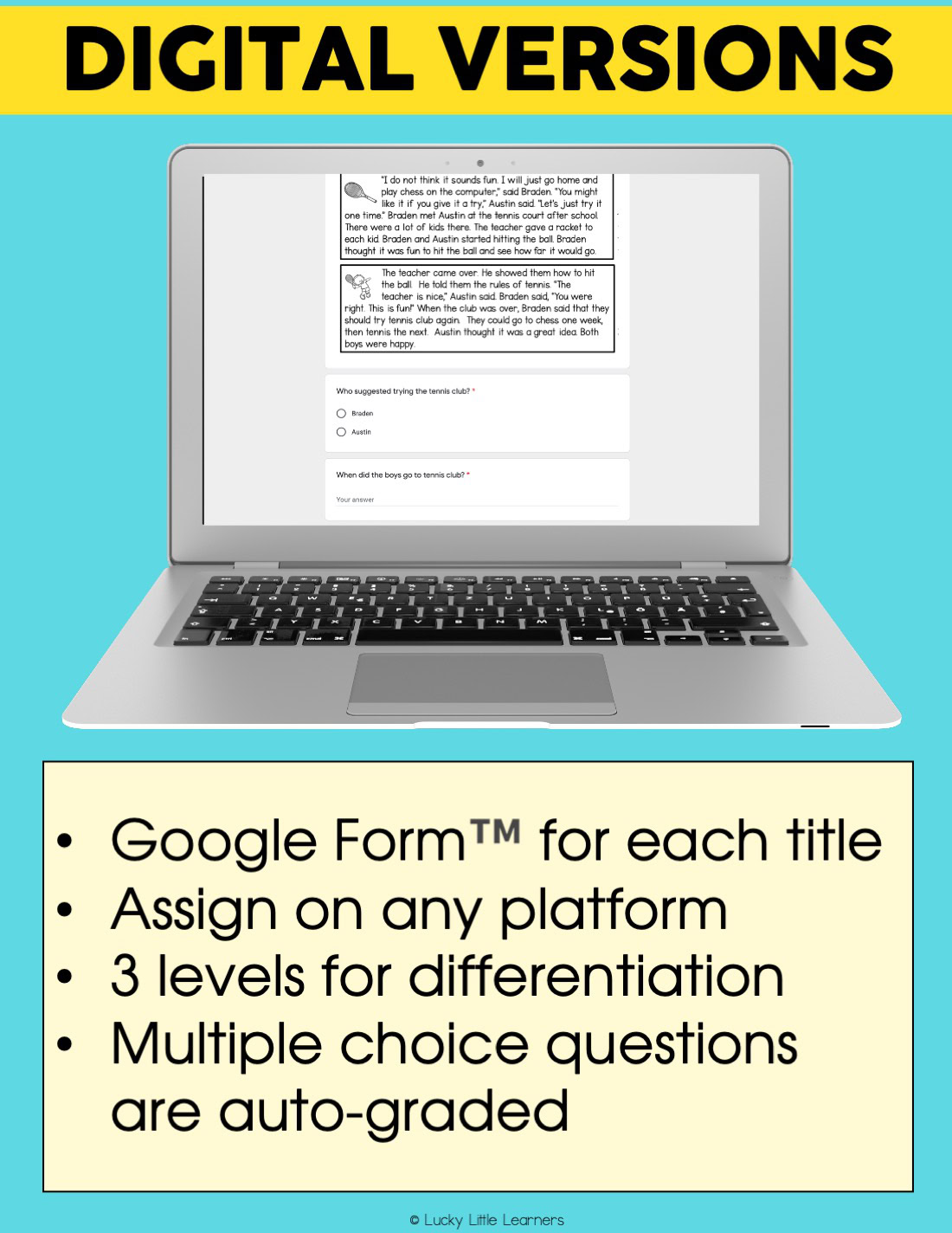 Main Idea & Details - Reading Comprehension Passages - Lucky Little ...