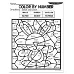 2-Digit Addition Spring Color by Number - Easter Bunny - Lucky Little ...