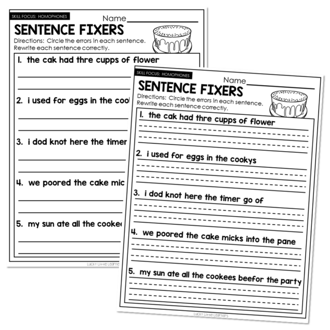 Sentence Fixers - Sentence Writing - Bundle 2 - page 31 - Lucky Little ...