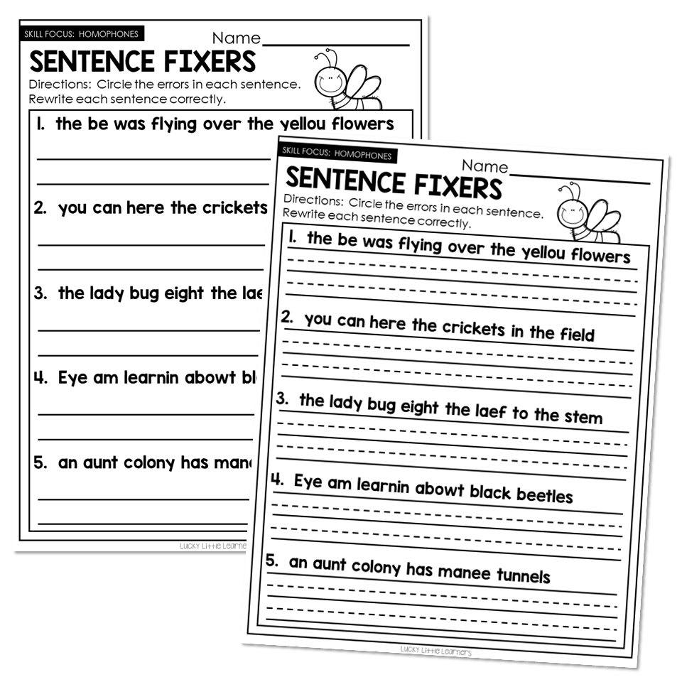 Sentence Fixers - Sentence Writing - Bundle 2 - page 34 - Lucky Little ...
