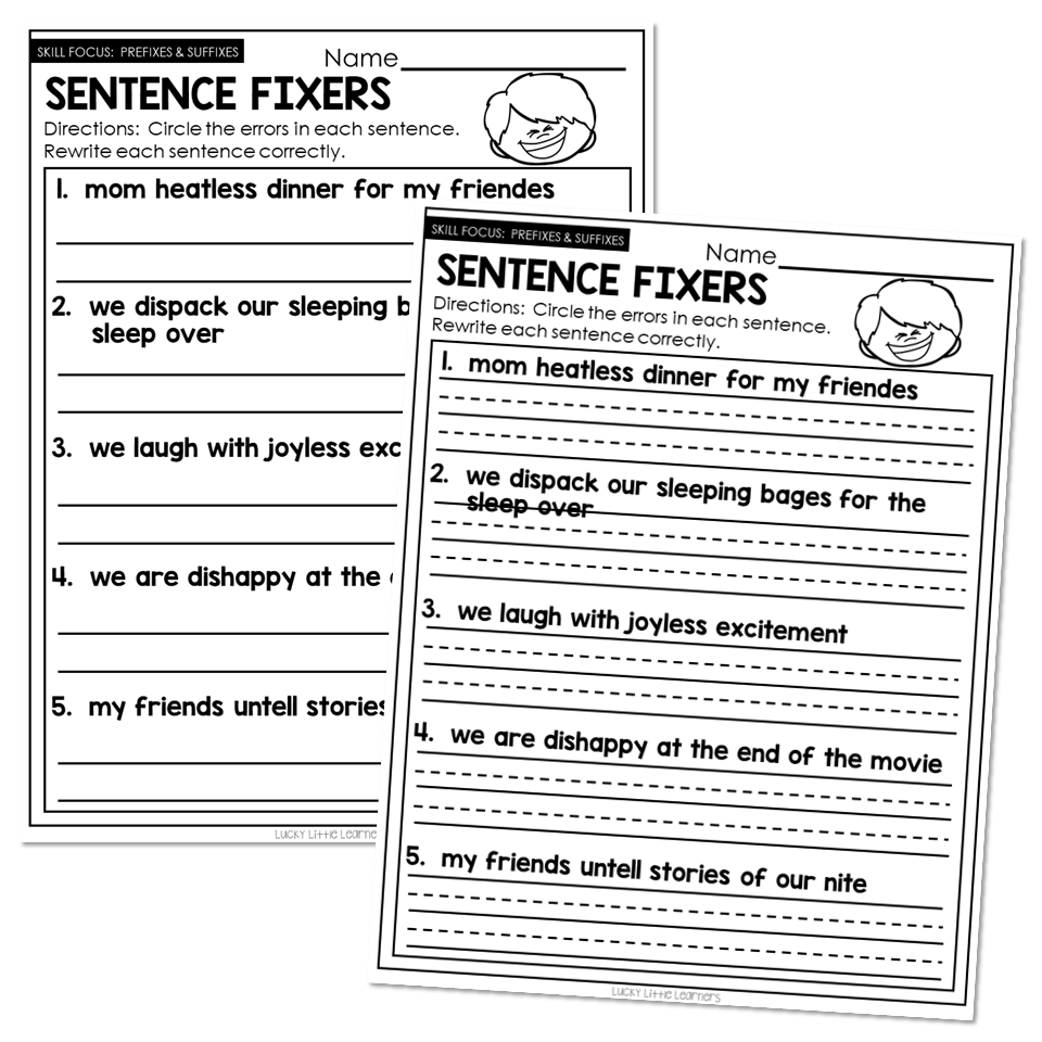 Sentence Fixers - Sentence Writing - Bundle 2 -page 40 - Lucky Little ...