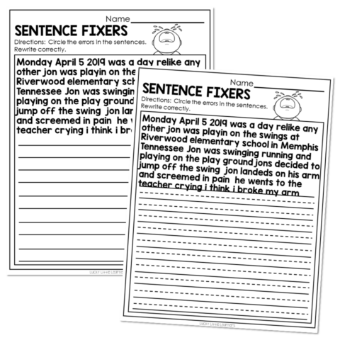 Sentence Fixers - Sentence Writing - Bundle 2 - page 45 - Lucky Little ...