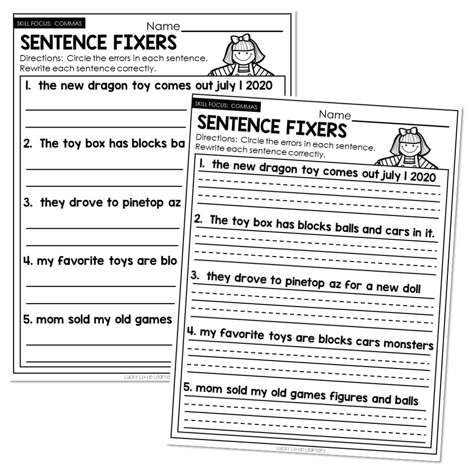 Sentence Fixers - Sentence Writing - Bundle 2 - page 9 - Lucky Little ...