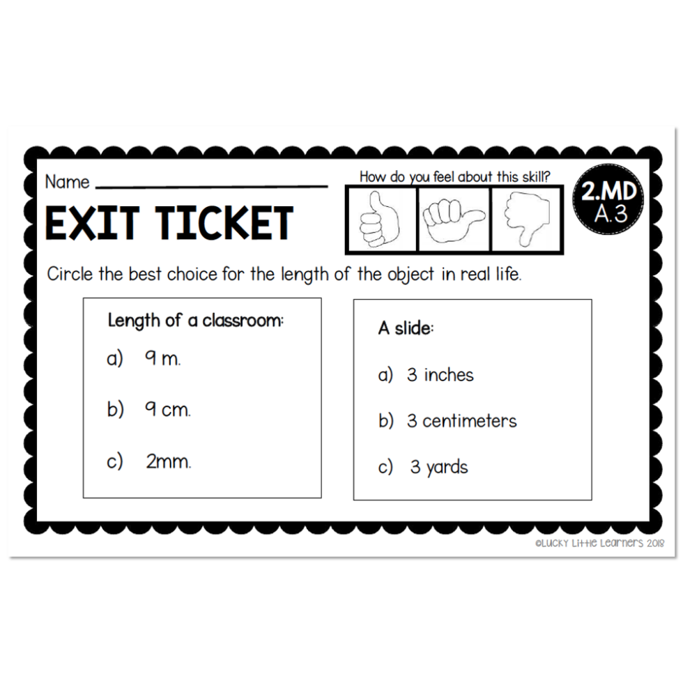 2nd Grade Exit Tickets - Measurement & Data - 2.MD A.3 - version 1 ...