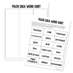 Main Idea and Details Activities - Main Idea Word Sort 5 - Lucky Little ...