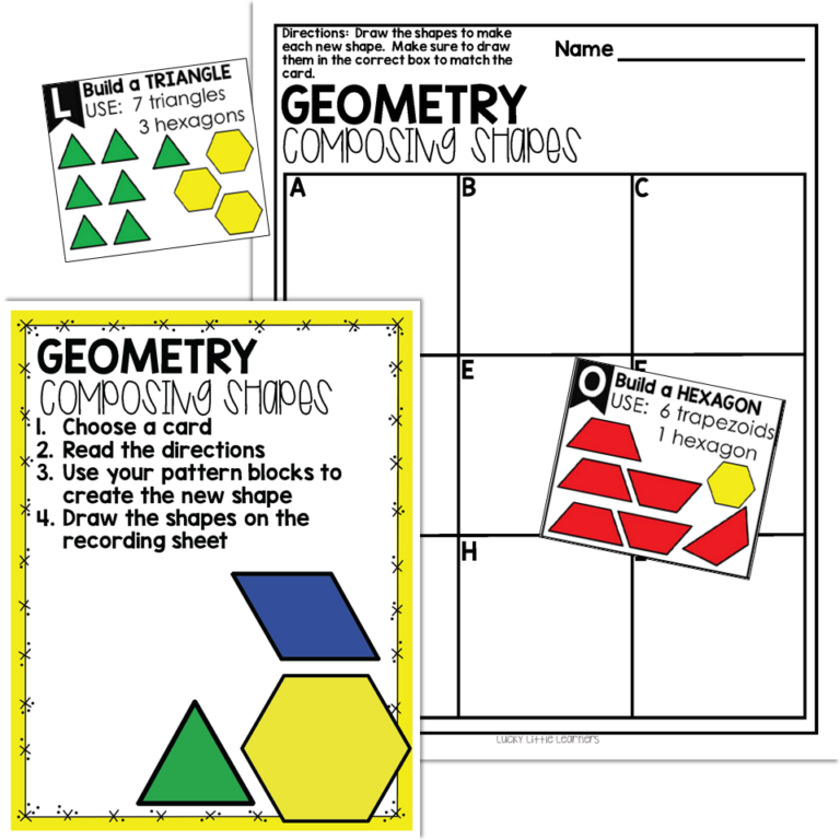 1st Grade April Math Center - Composing Shapes - Geometry - Lucky ...