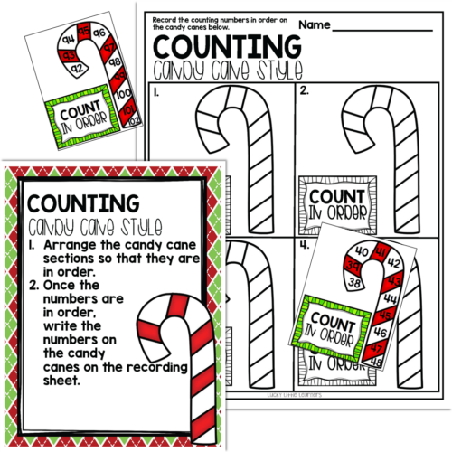 1st Grade December Math Center - Counting - Lucky Little Learners
