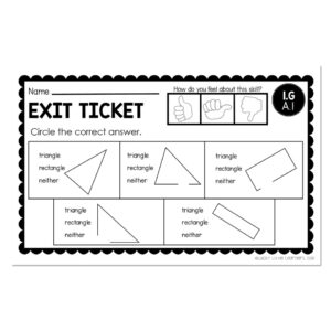 1st Grade Exit Tickets - Geometry - 1.G A.1 - version 3 - Lucky Little ...