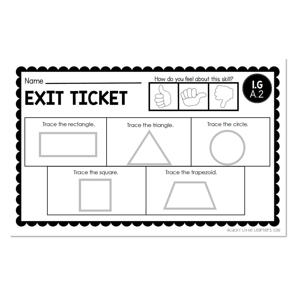 1st Grade Exit Tickets - Geometry - 1.G A.2 - version 1 - Lucky Little ...