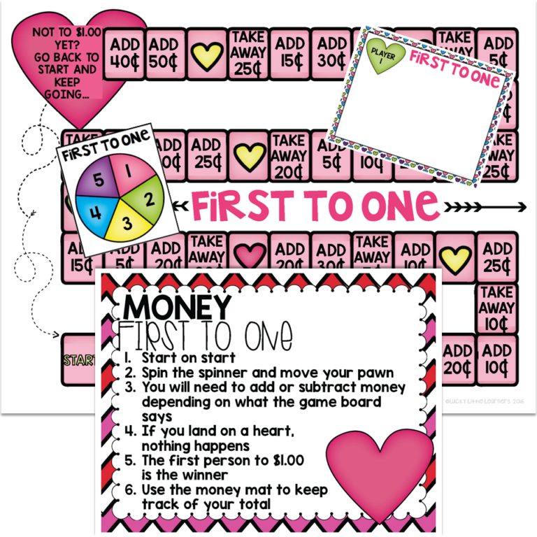 1st Grade February Math Center - Money - Lucky Little Learners