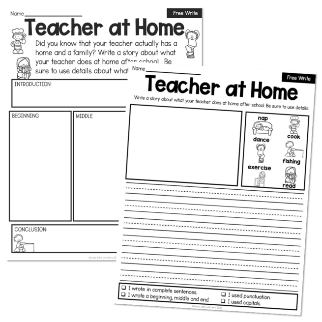 1st Grade March Writing Pages - Free Write - Teacher at Home - Lucky ...