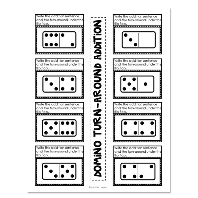 1st Grade Math Notebook - Addition - Domino Turn-Around Addition ...