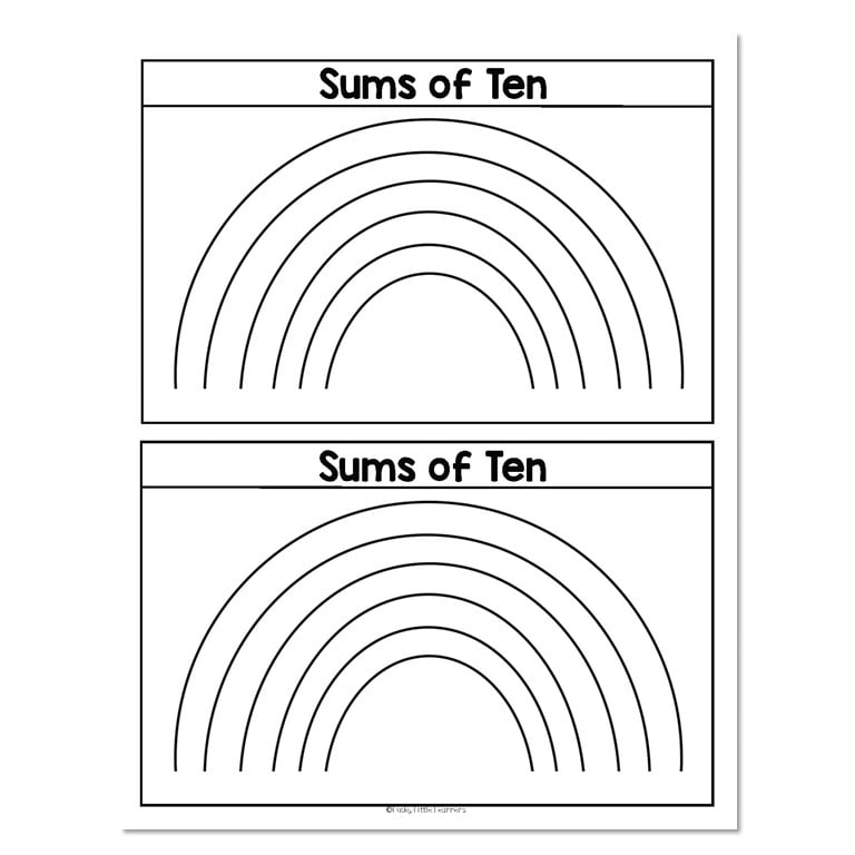 1st Grade Math Notebook - Addition - Sums of Ten Rainbows - Lucky ...