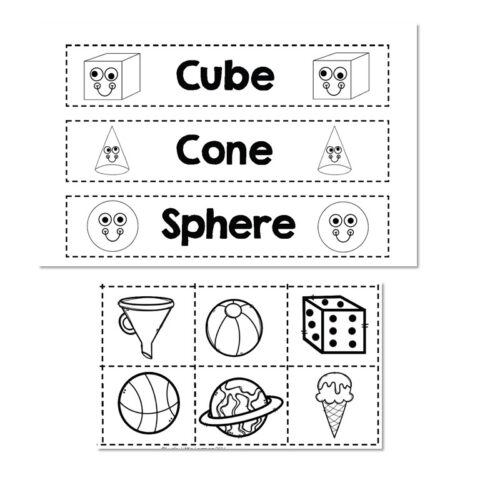 1st Grade Math Notebook - Geometry - Real World 3-D Shape Sort - Lucky ...