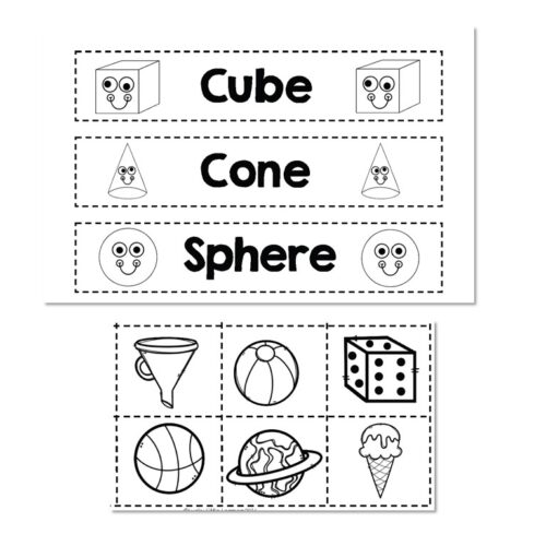 1st Grade Math Notebook - Geometry - Real World 3-D Shape Sort - Lucky ...