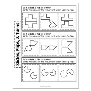 1st Grade Math Notebook - Geometry - Slides, Flips & Turns - Lucky ...