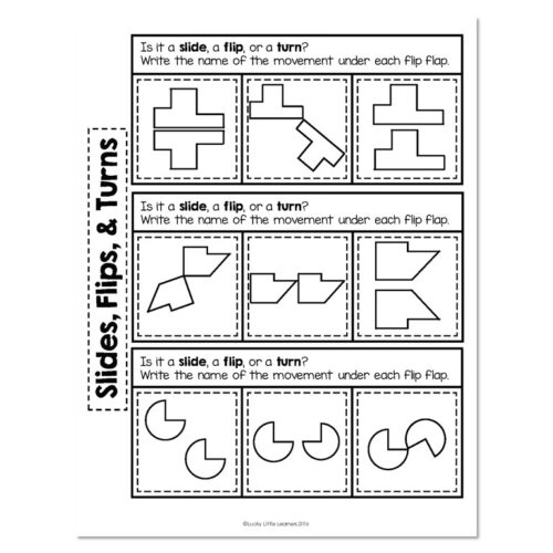 1st Grade Math Notebook - Geometry - Slides, Flips & Turns - Lucky ...