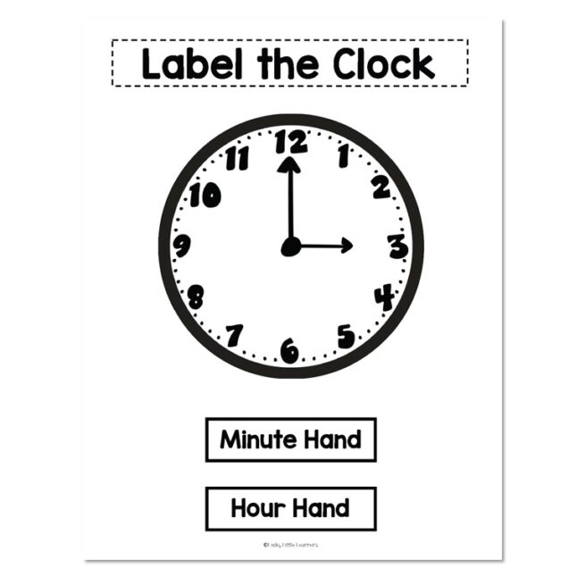 1st Grade Math Notebook - Measurement & Data - Label the Clock - Lucky ...