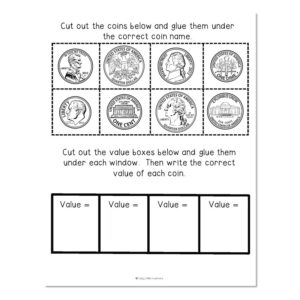 1st Grade Math Notebook - Money - All About Coins - Lucky Little Learners