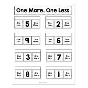 1st Grade Math Notebook - Numbers & Operations - One More, One Less ...