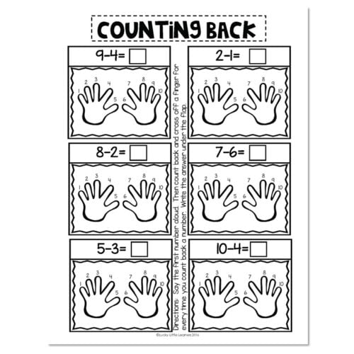 1st Grade Math Notebook - Subtraction - Counting Back - Lucky Little ...