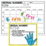 1st Grade November Math Center - Ordinal Numbers - Lucky Little Learners