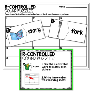 1st Grade Phonics Center - R-CONTROLLED OR - Lucky Little Learners