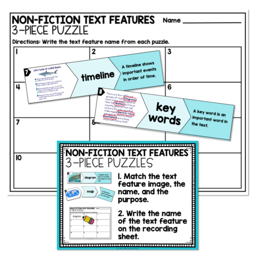 Text Features Worksheet 1st Grade Reading Comprehension Lesson Plans