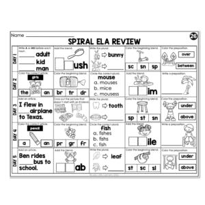 1st Grade Spiral ELA - Week 26 - Lucky Little Learners