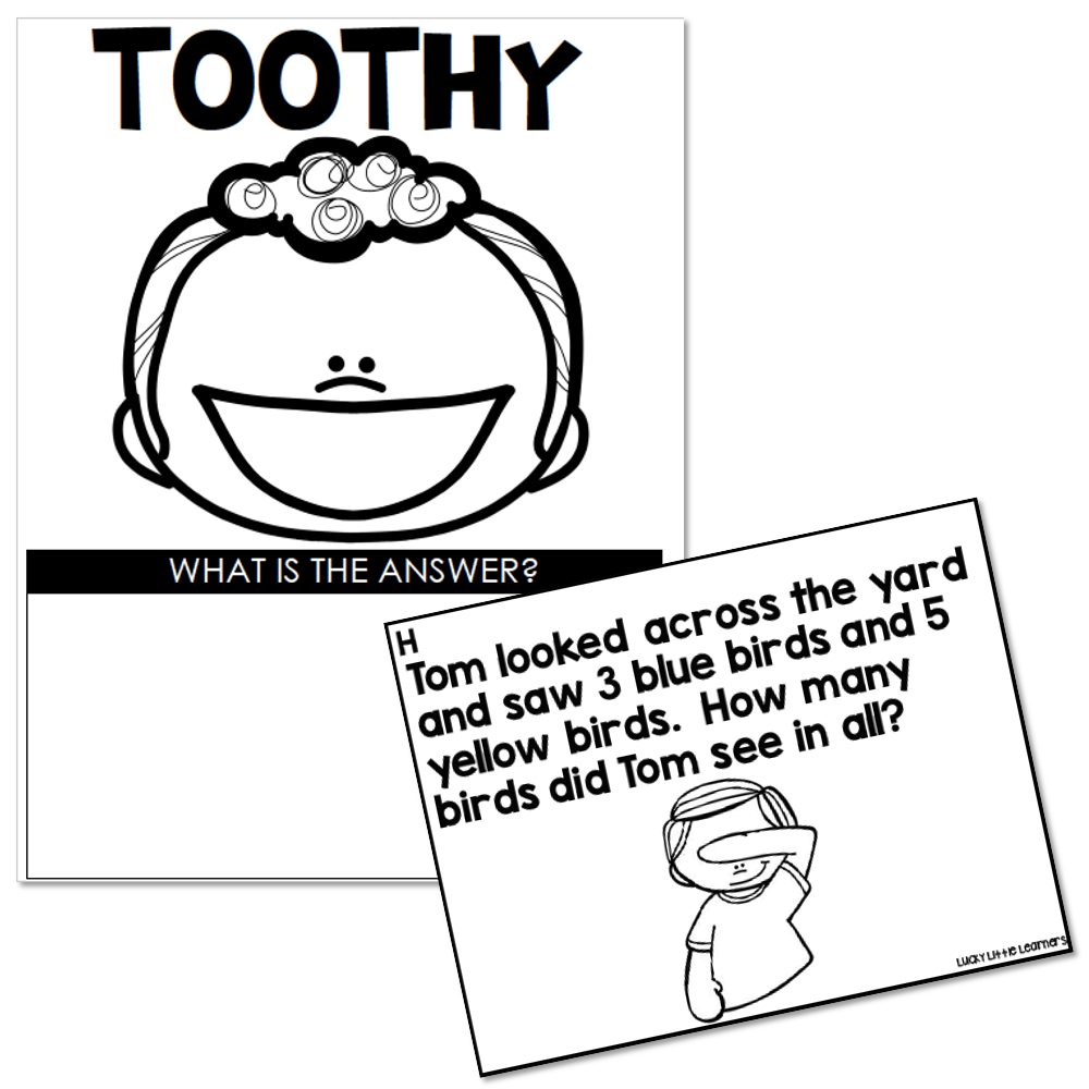 Toothy - Math - 1st & 2nd Grade - Story Problems - Lucky Little Learners