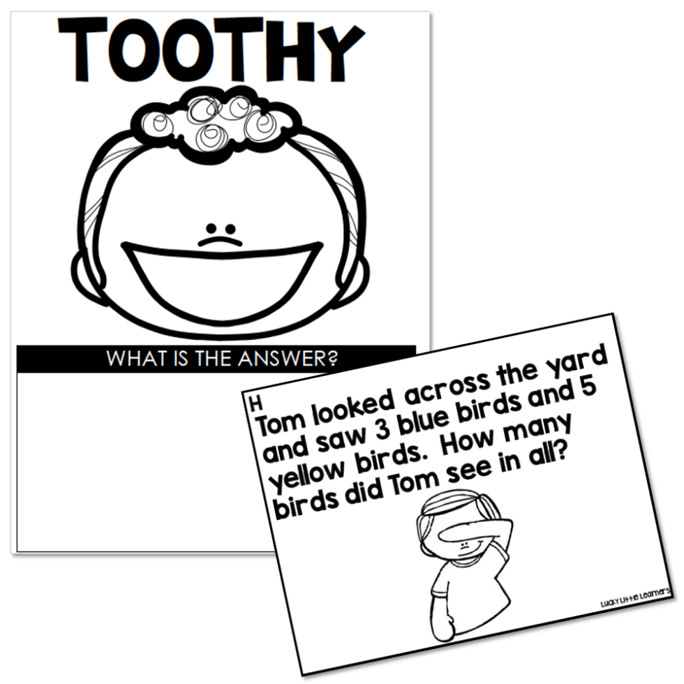 Toothy Math 1st 2nd Grade Story Problems Lucky Little Learners Toothy Math 1st 2nd Grade Story Problems Lucky Little Learners