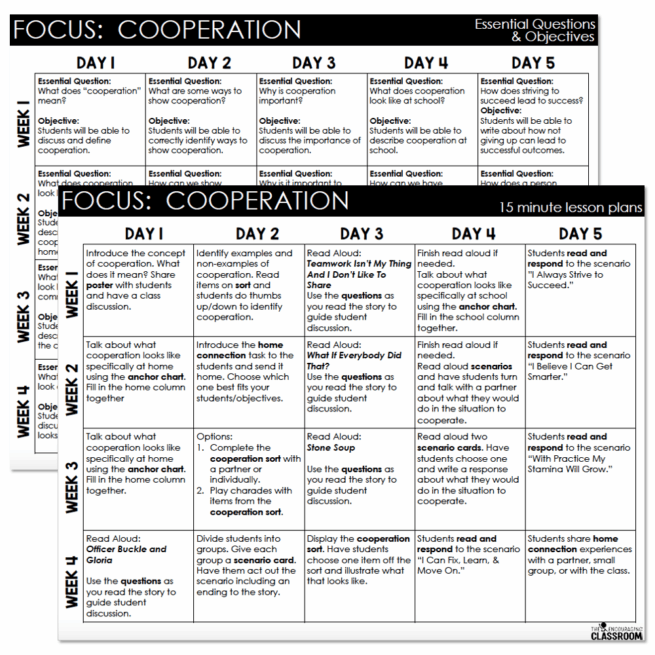 1st and 2nd Grade - Social Emotional Learning - Cooperation Unit ...