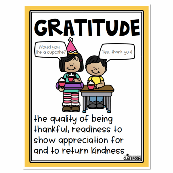 1st and 2nd Grade - Social Emotional Learning - Gratitude Unit - Poster ...
