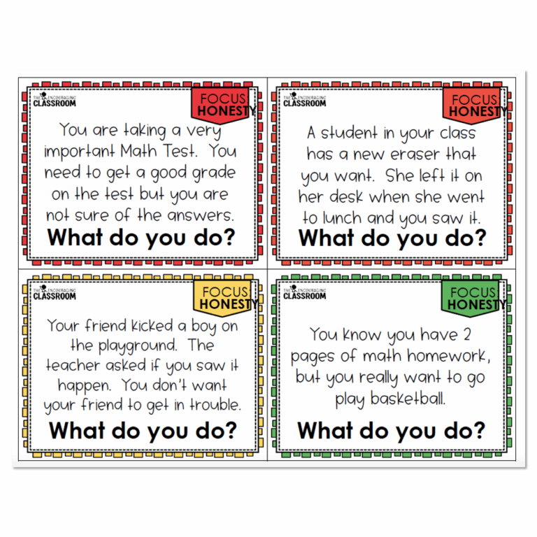 1st and 2nd Grade - Social Emotional Learning - Honesty Unit - Scenario ...
