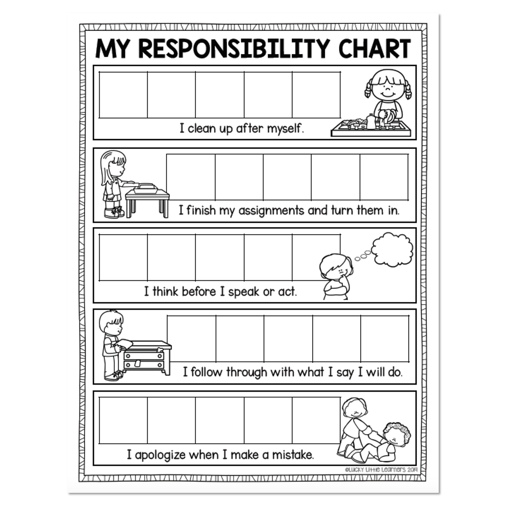 Responsibility For Kids Worksheets Responsibility For Kids Worksheets
